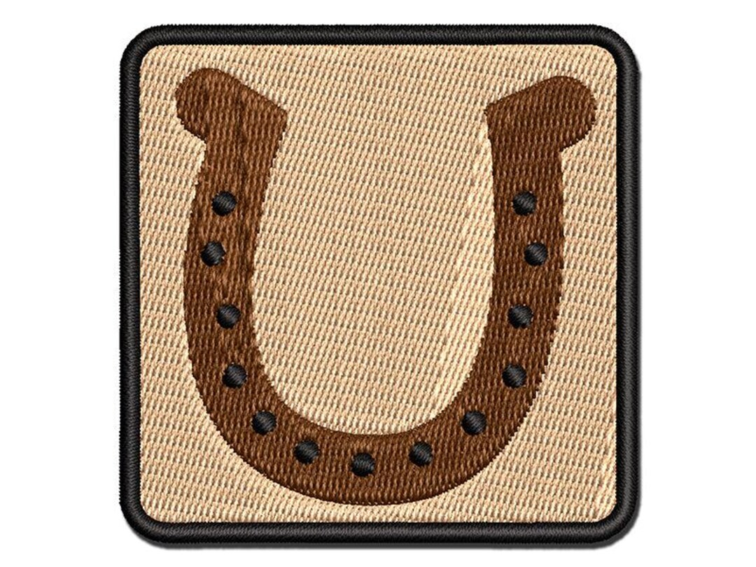 Horseshoe Lucky Multi-color Embroidered Iron-on or Hook & Loop Patch ...