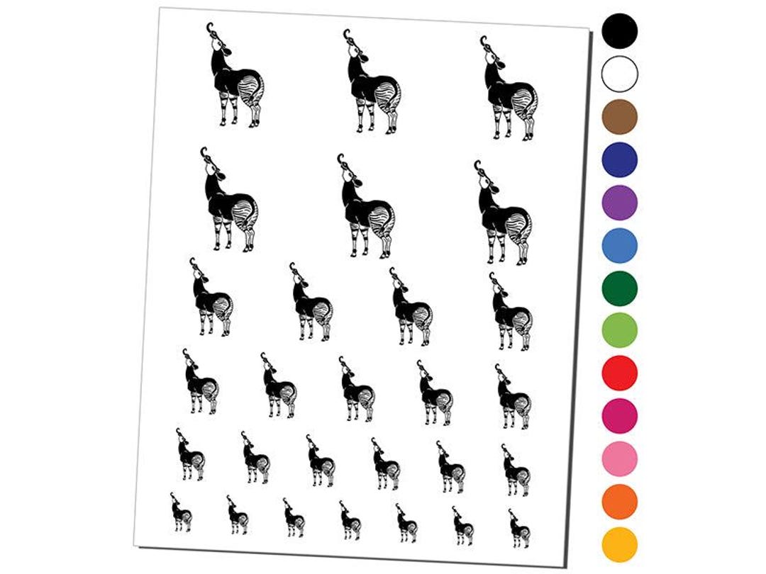 Silly Okapi Sticking Tongue Out Zebra Giraffe Temporary Tattoo Water ...