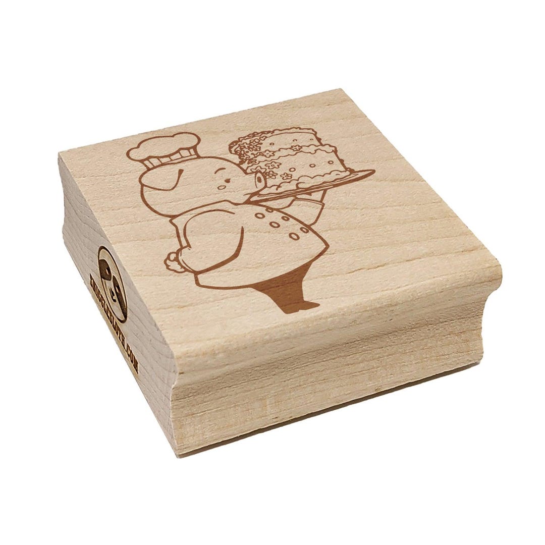Chef Baker Pig With Cake Square Rubber Stamp for Stamping Crafting - Etsy