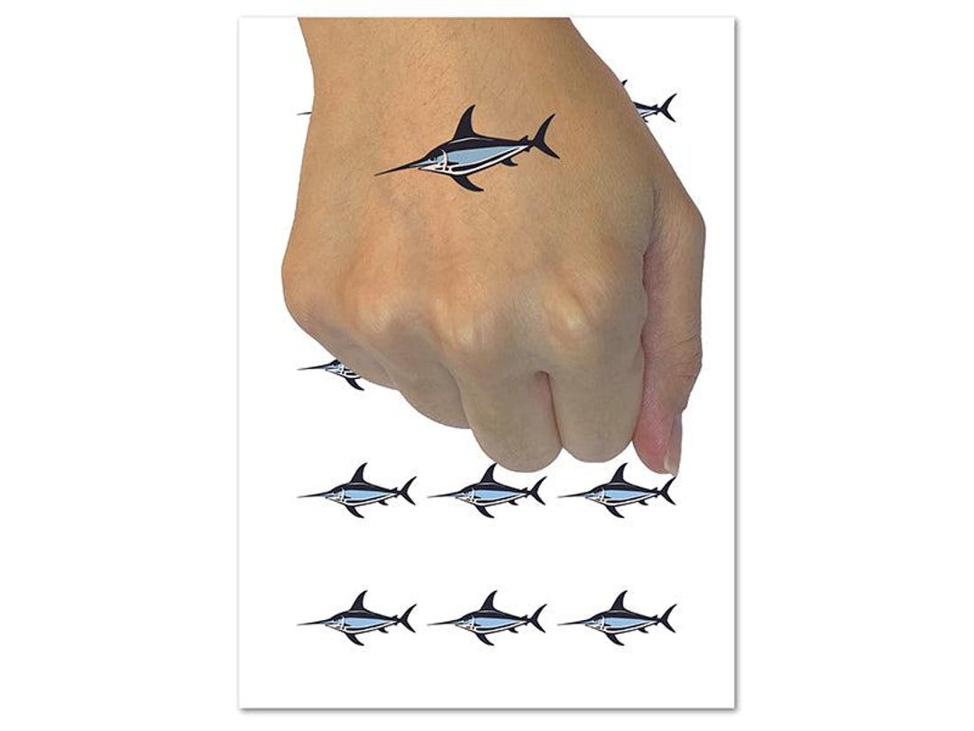 Sleek Swordfish in the Ocean Temporary Tattoo Water Resistant Fake Body ...