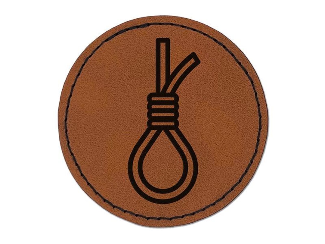 Hangman's Noose Knot Tarot Card Round Iron-on Engraved Faux Leather ...