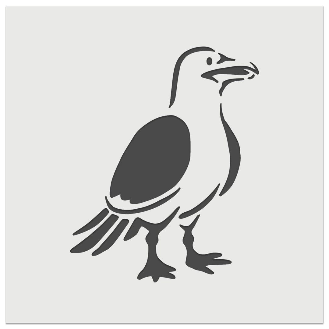 Standing Seagull Bird Wall Cookie DIY Craft Reusable Stencil - Etsy