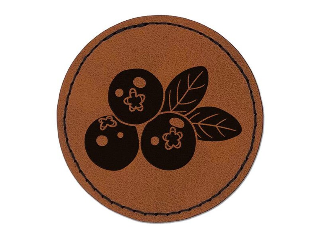 Cranberry Cranberries Trio Round Iron-on Engraved Faux Leather Patch ...