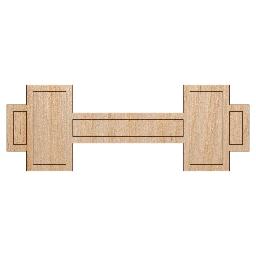Dumbbell Barbell Weight Lifting Outline Unfinished Wood Shape Piece ...