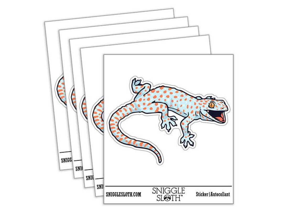 Angry Tokay Gecko Realistic Lizard Waterproof Vinyl Phone Tablet Laptop ...