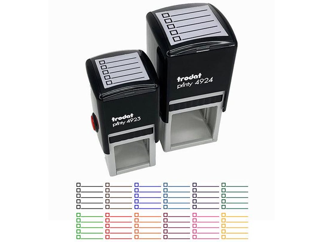 Bulleted Check List Checklist Squares and Lines Self-inking Rubber ...
