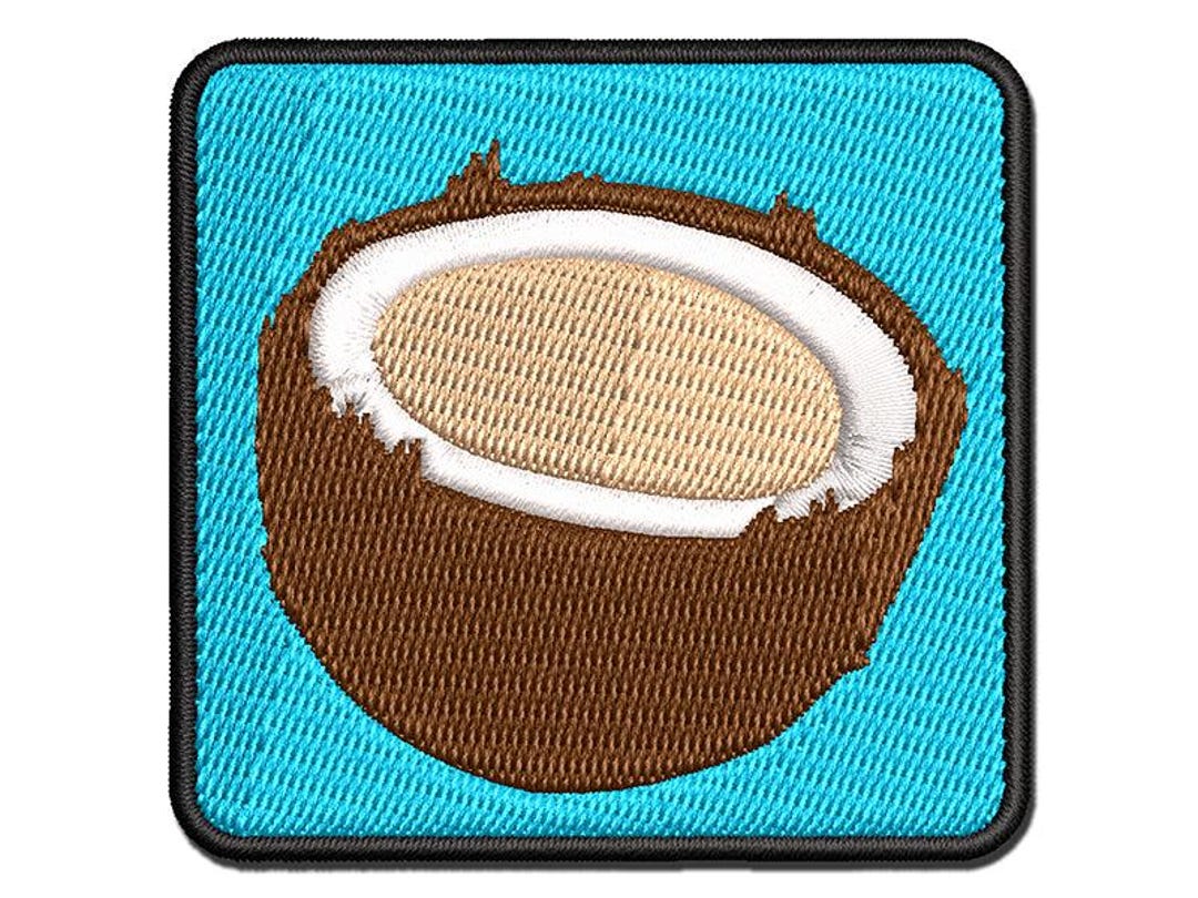 Cut Open Coconut Multi-color Embroidered Iron-on or Hook & Loop Patch ...