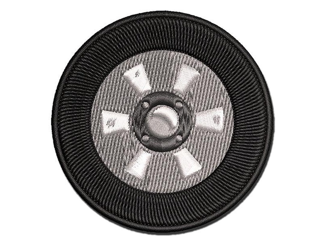 Detailed Realistic Tire Wheel Car Vehicle Multi-color Embroidered Iron ...