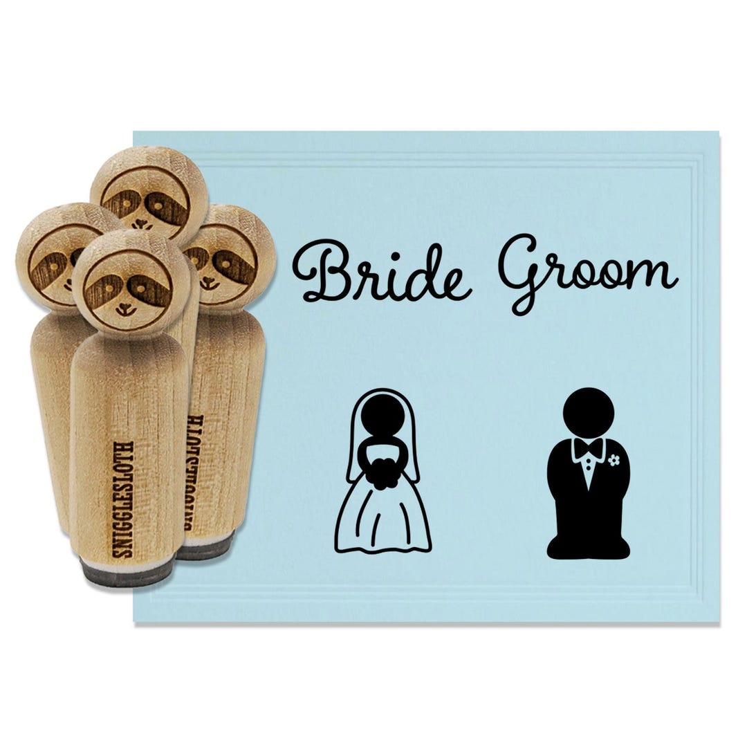 Wedding Bride Groom Symbols Text Rubber Stamp Set for Stamping Crafting ...