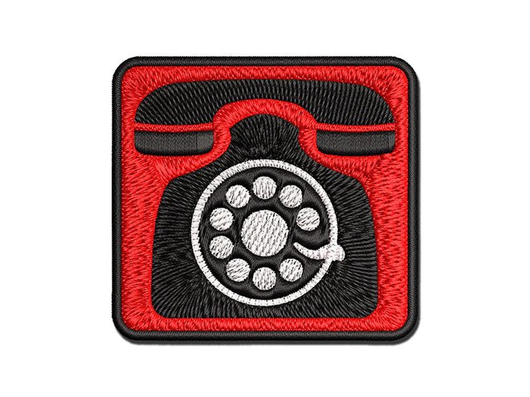 Rotary Dial Phone Multi-color Embroidered Iron-on or Hook & Loop Patch ...