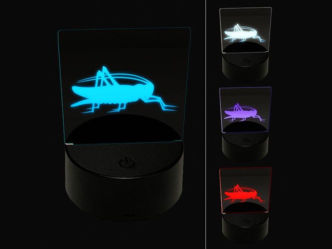 Grasshopper Insect Solid 3D Illusion LED Night Light Sign Nightstand ...