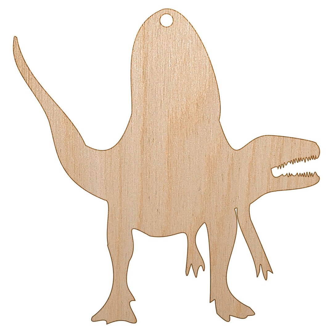 Spinosaurus Dinosaur Solid Unfinished Craft Wood Holiday Christmas Tree ...