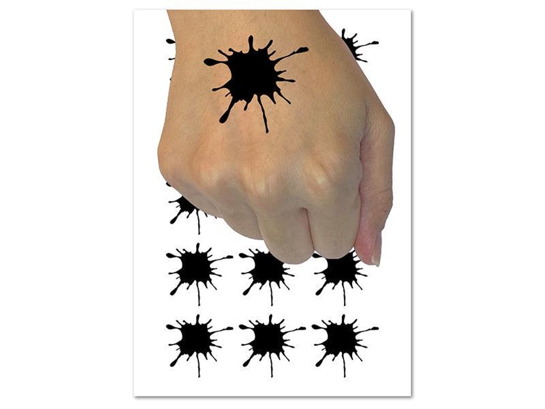 Ink Splatter Temporary Tattoo Water Resistant Fake Body Art Set ...