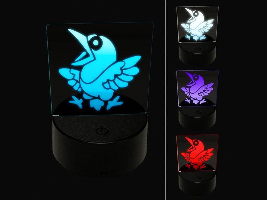 Shocked and Surprised Little Bird Crow Raven 3D Illusion LED Night ...