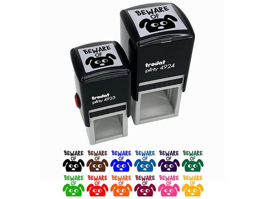 Beware of Dog Funny Doodle Self-inking Rubber Stamp Ink Stamper - Etsy