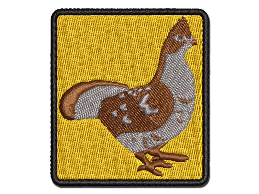 Ruffed Grouse on Alert Multi-color Embroidered Iron-on or Hook & Loop ...