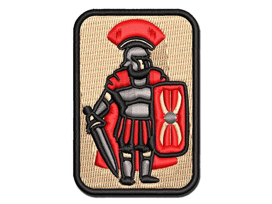 Roman Soldier Centurion Sword Shield Multi-color Embroidered Iron-on or ...