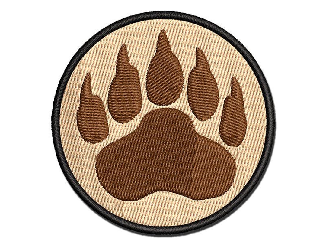 Grizzly Bear Claw Paw Multi-color Embroidered Iron-on or Hook & Loop ...
