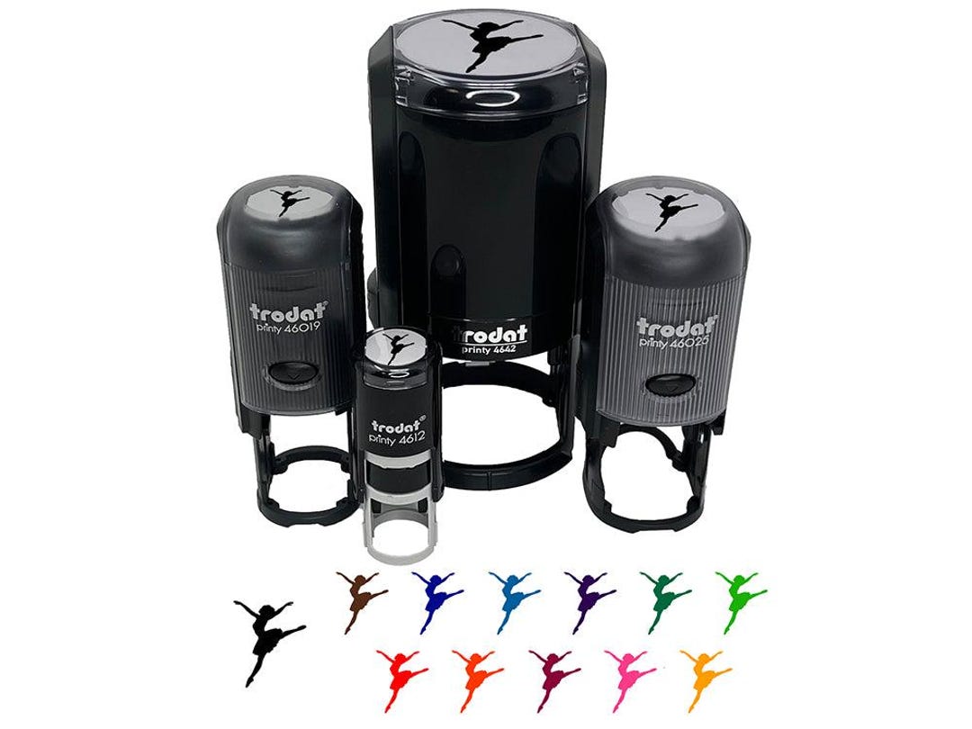 Lady Girl Ballerina Dancing Jumping Ballet Dance Self-inking Rubber ...