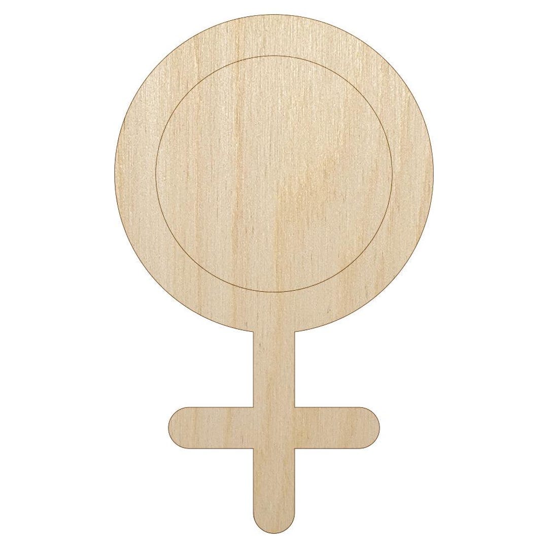 Venus Woman Female Gender Symbol Unfinished Wood Shape Piece Cutout for ...
