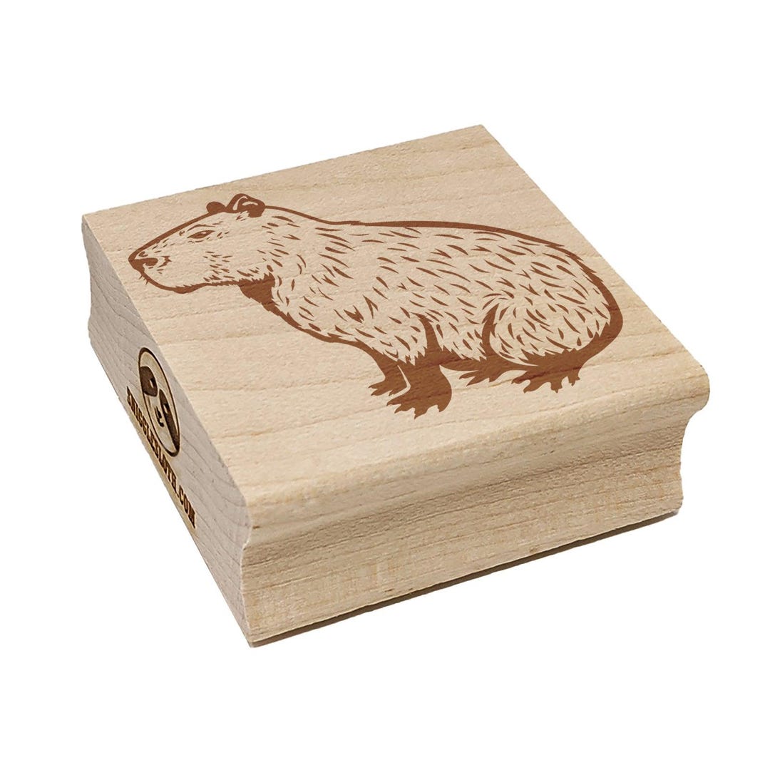 Capybara the Giant Friendly Rodent Square Rubber Stamp for Stamping ...