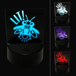 Lit Cute Firefly Insect 3D Illusion LED Night Light Sign Nightstand ...
