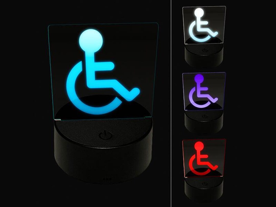 Handicap Disabled Wheelchair Access Icon 3D Illusion LED Night Light ...