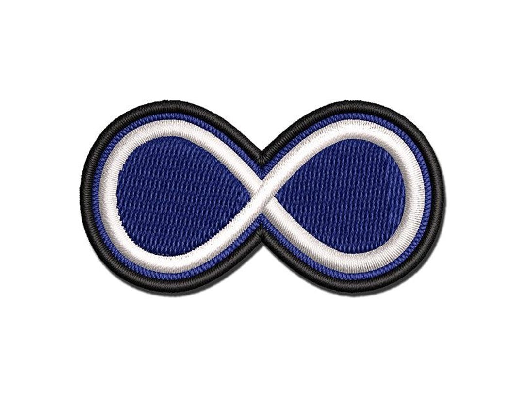 Infinity Symbol Outline Multi-color Embroidered Iron-on or Hook & Loop ...