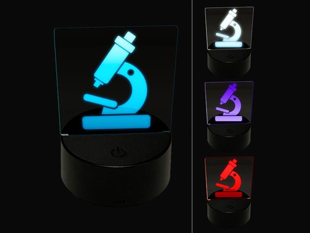 Microscope Biology Science 3D Illusion LED Night Light Sign Nightstand ...