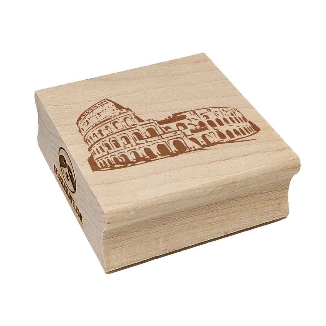 Roman Rome Colosseum Amphitheatre Italy Landmark Square Rubber Stamp ...