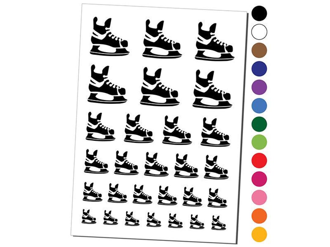 Hockey Ice Skates Skating Blades Temporary Tattoo Water Resistant Fake ...