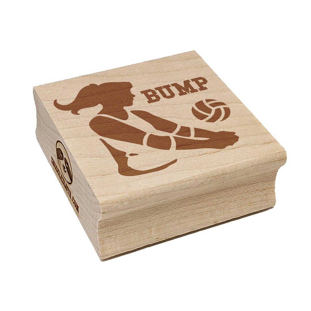 Volleyball Woman Bump Sports Move Square Rubber Stamp for Stamping ...