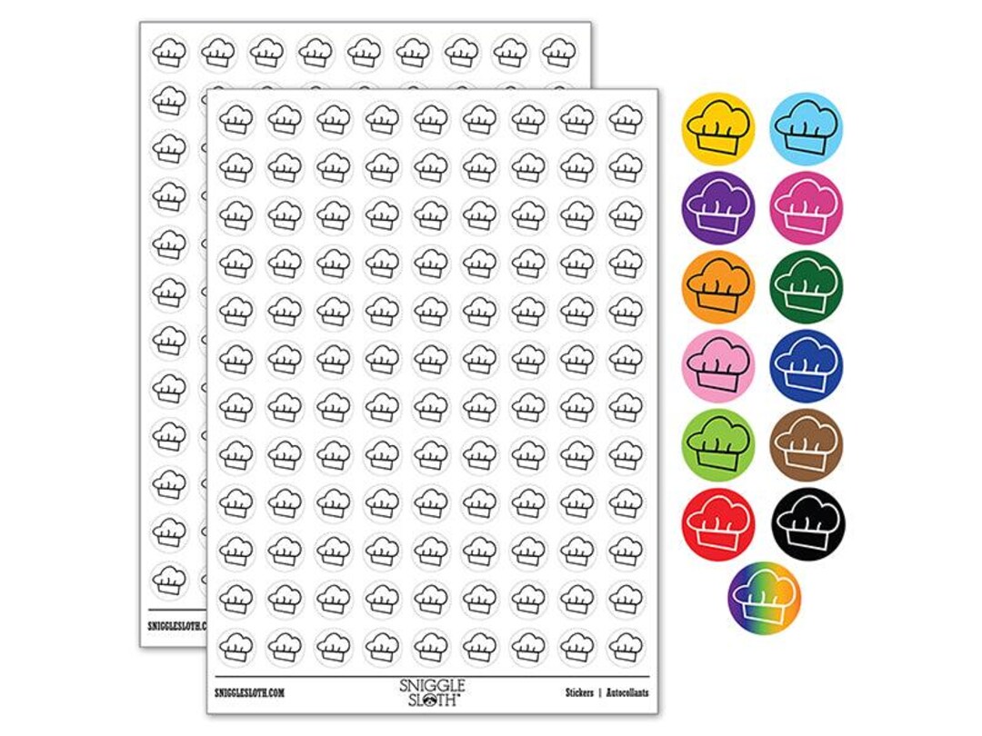 Chef Hat Cooking 200 0.50 Round Stickers - Etsy