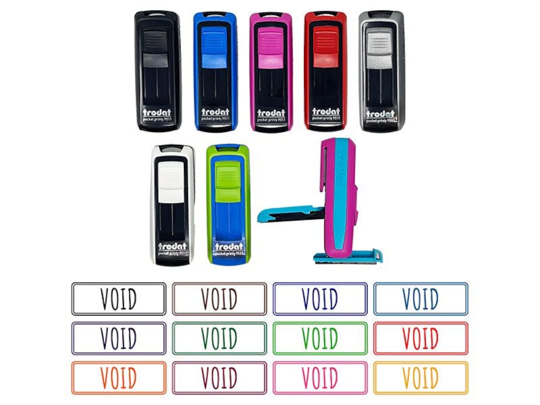 Void Double Line Border Self-inking Portable Pocket Stamp 1-1/2" Ink ...