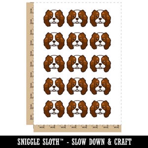 Cartoon Cavalier King Charles Spaniel Head Temporary Tattoo Water ...