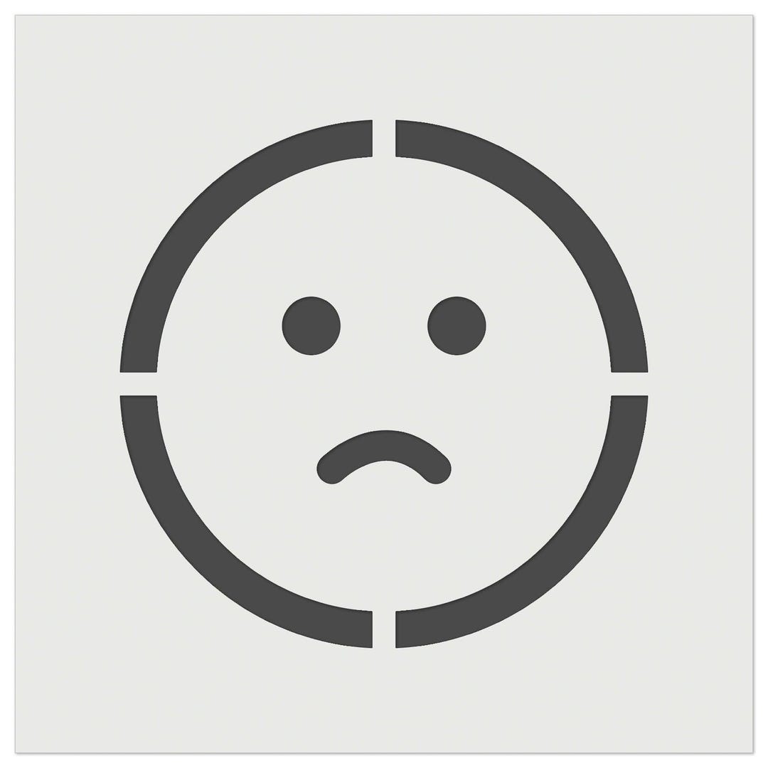 Sad Frown Face Emoticon Wall Cookie DIY Craft Reusable Stencil - Etsy