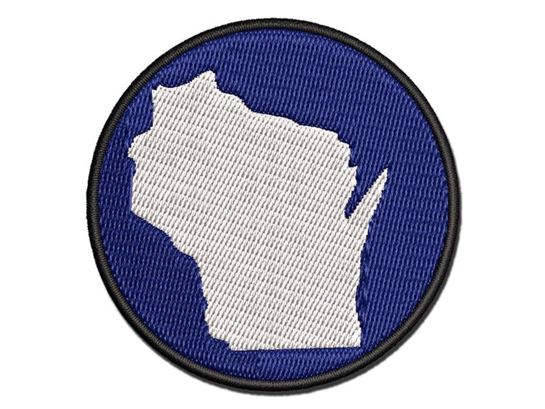 Wisconsin State Silhouette Multi-color Embroidered Iron-on or Hook ...