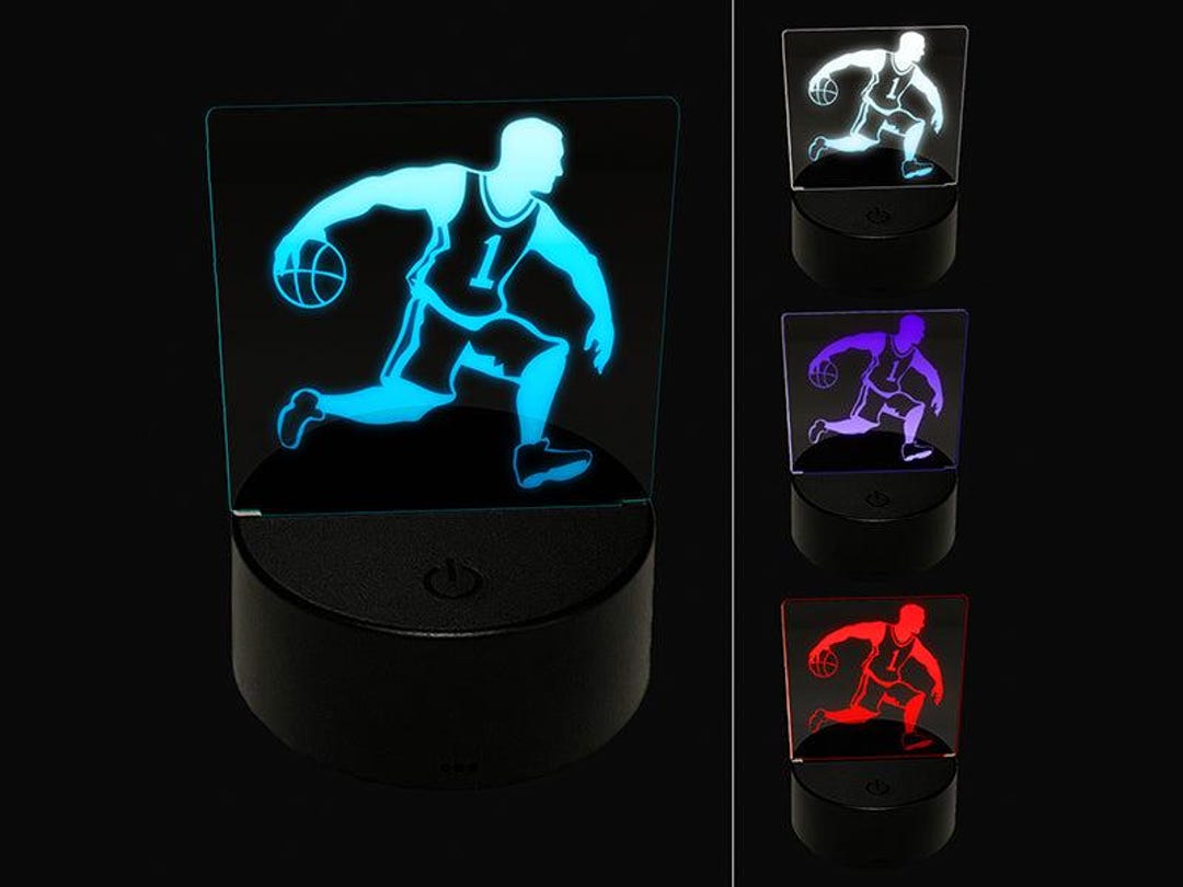 Basketball Player Dribbling Ball Running 3D Illusion LED Night Light ...