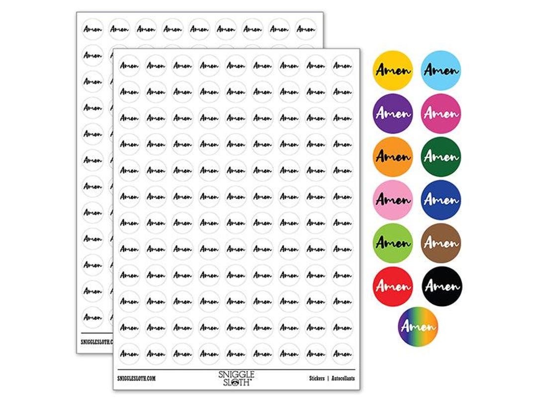 Amen Cursive Fun Text Prayer Praying 200+ 0.50 Inch Round Stickers - Etsy