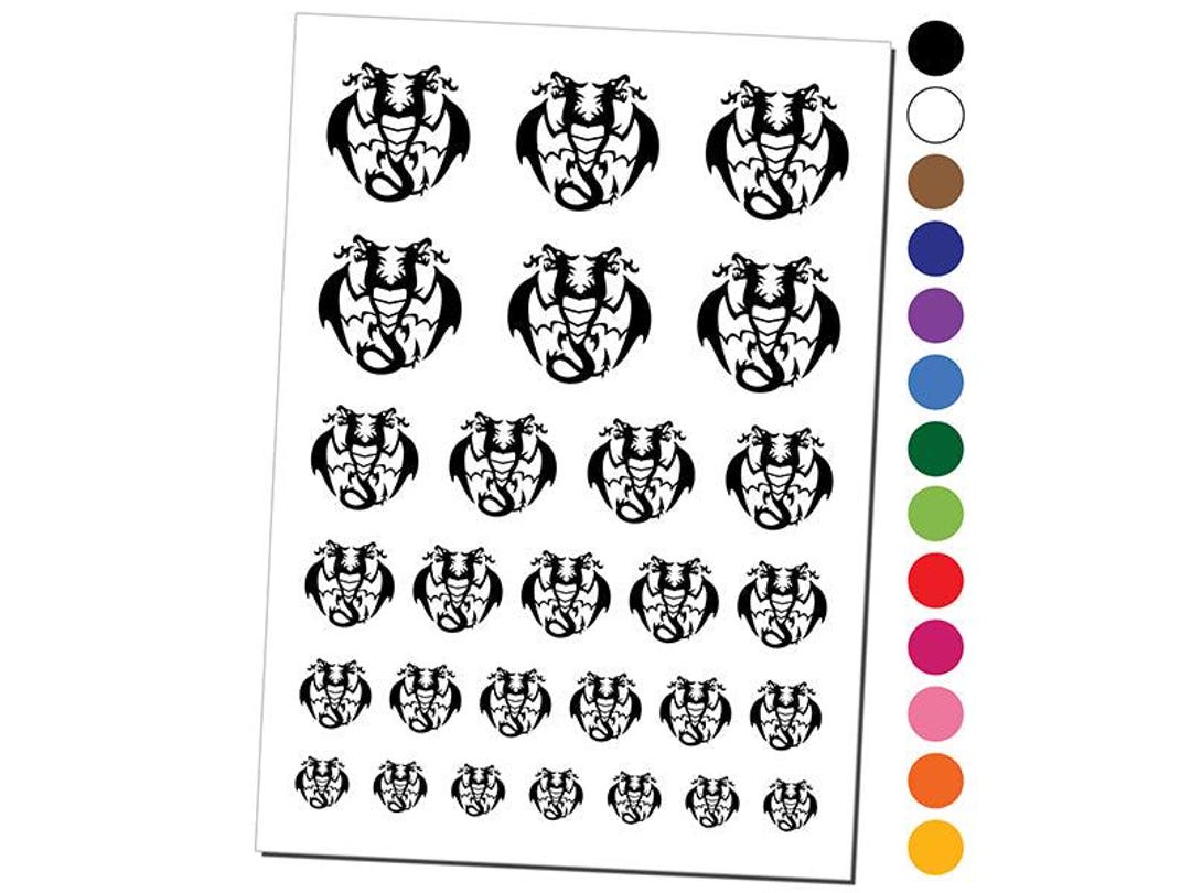 Two Headed Dragon Drake Wyvern Temporary Tattoo Water Resistant Fake ...