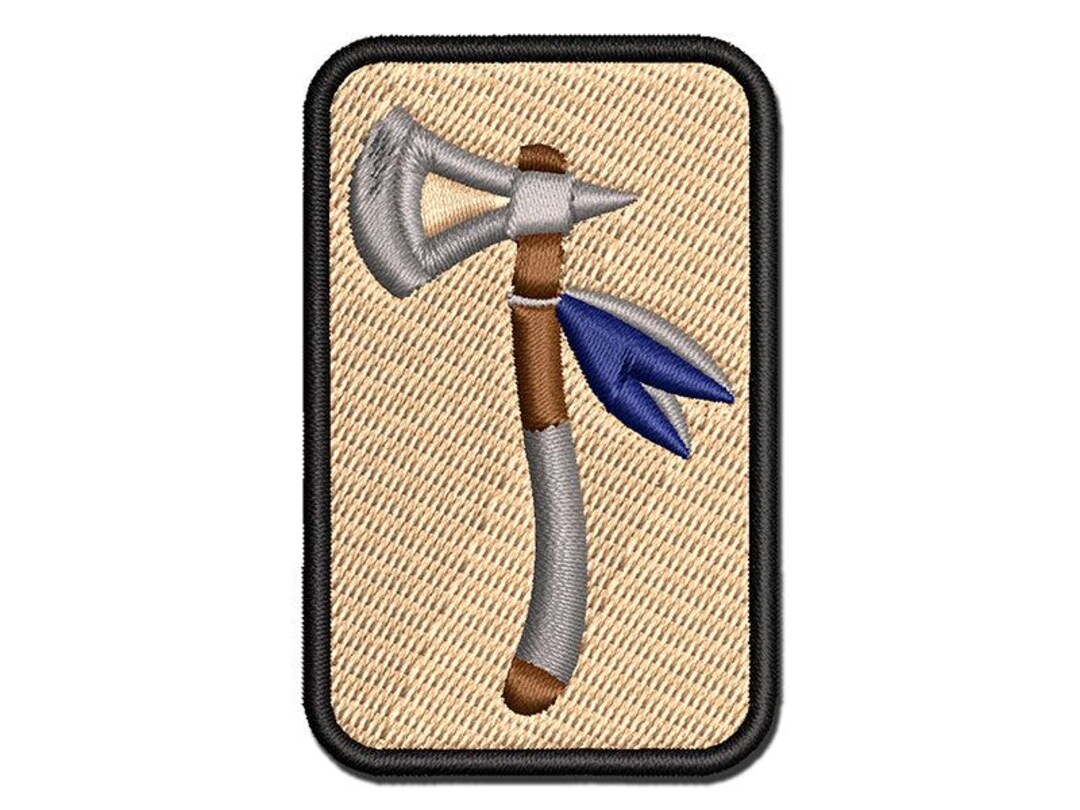Tomahawk Native American Axe Tool Weapon Multi-color Embroidered Iron ...