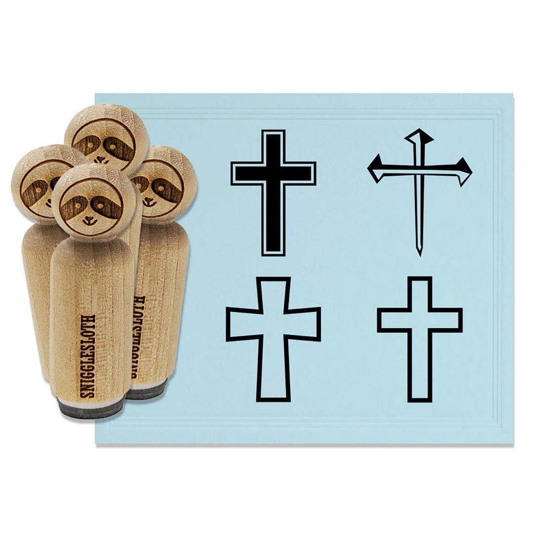 Crosses Outline 3 Nails Religious Christian Rubber Stamp Set for ...