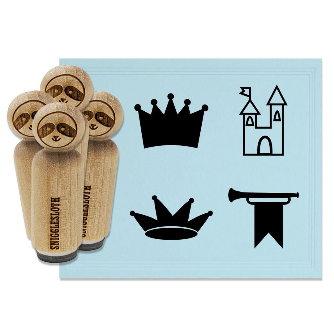 Castle King Queen Crown Trumpet Royal Jester Rubber Stamp Set for ...