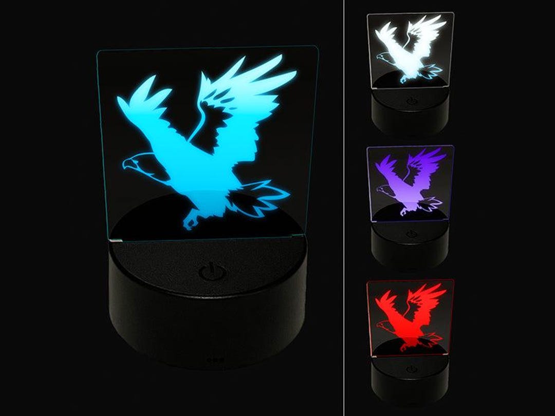 Patriotic American Bald Eagle Flying 3D Illusion LED Night Light Sign ...