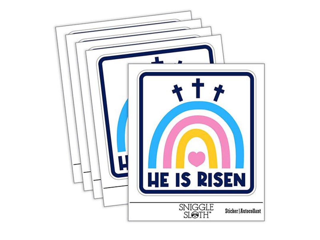 Easter Rainbow He is Risen Three Crosses Waterproof Vinyl Phone Tablet ...