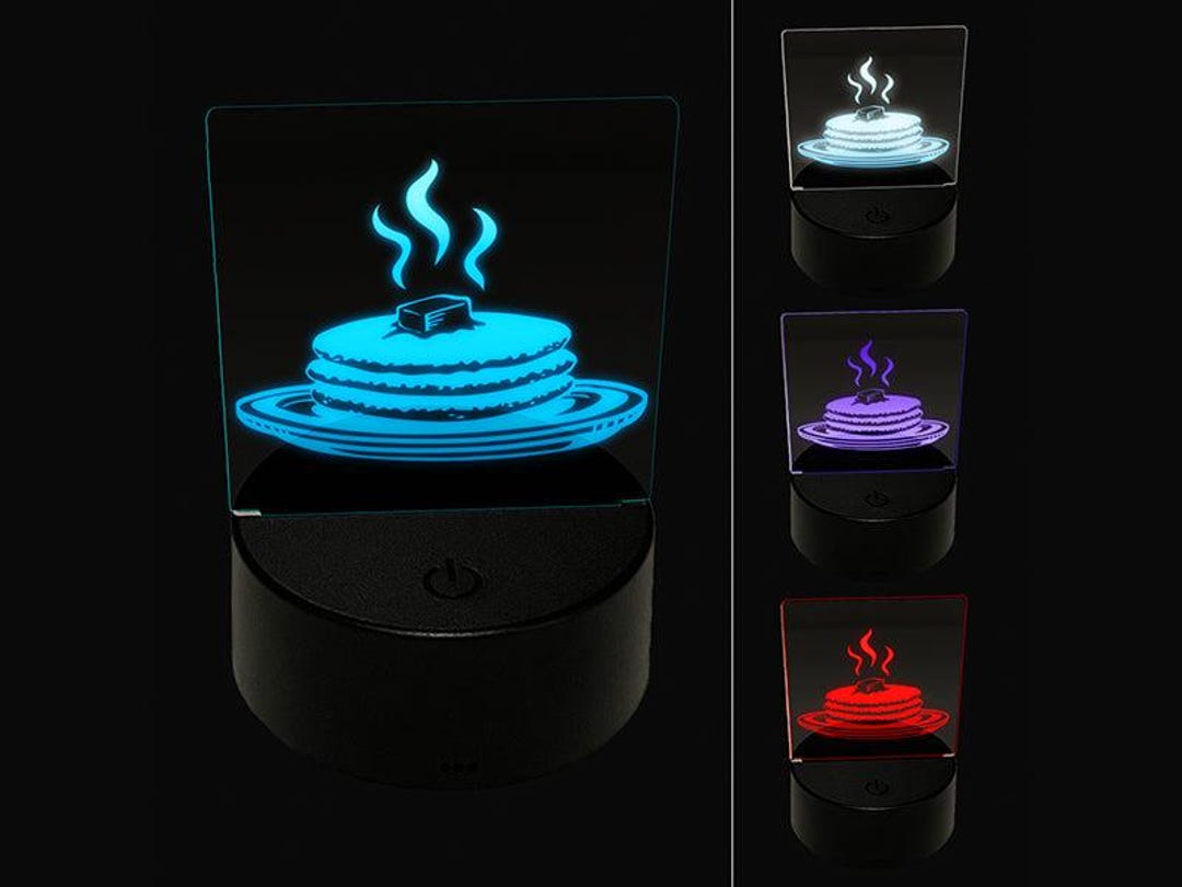 Hot Pancakes Flapjacks Breakfast 3D Illusion LED Night Light Sign ...