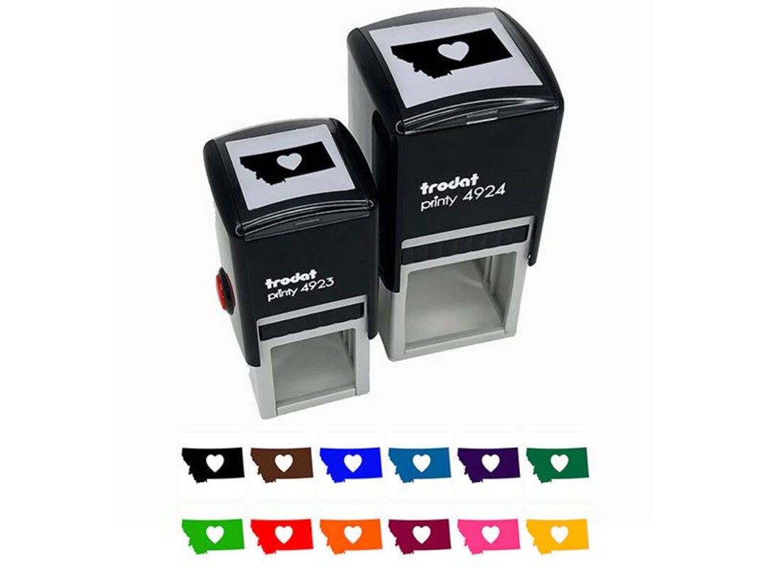 Montana State With Heart Self-inking Rubber Stamp Ink Stamper - Etsy