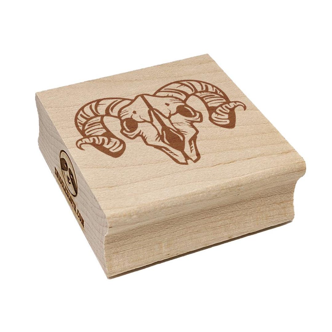 Horned Ram Skull Square Rubber Stamp for Stamping Crafting - Etsy
