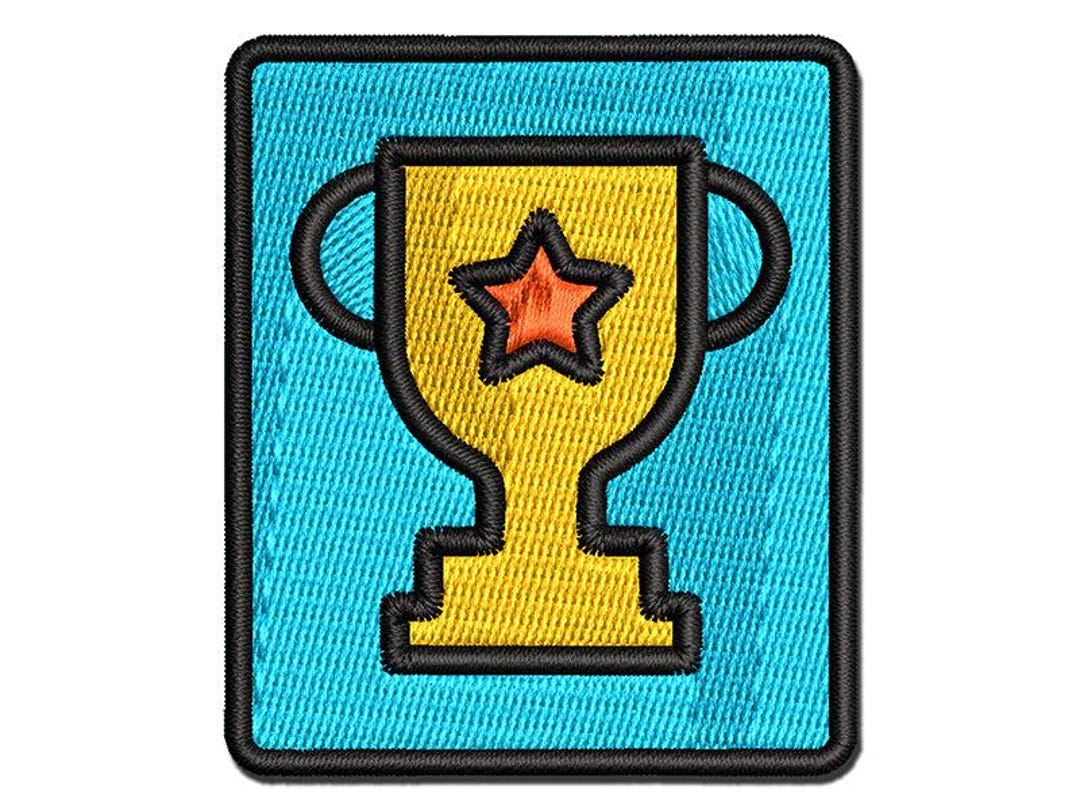 Trophy Award Outline With Star Multi-color Embroidered Iron-on or Hook ...