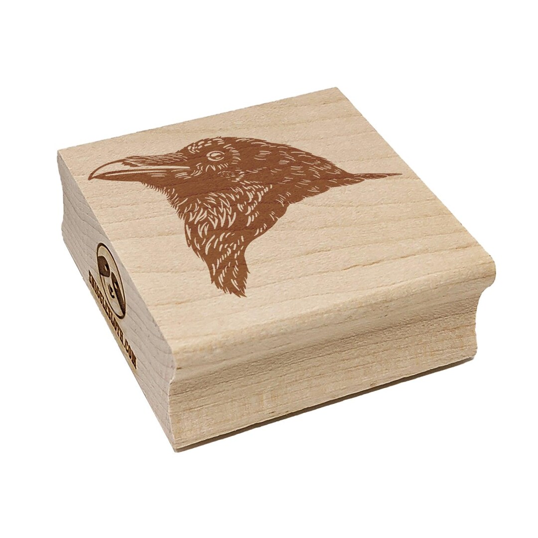 Realistic Crow Head Square Rubber Stamp for Stamping Crafting - Etsy